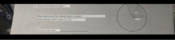 Solved 16. Observe the following figure. What is the aroe of | Chegg.com