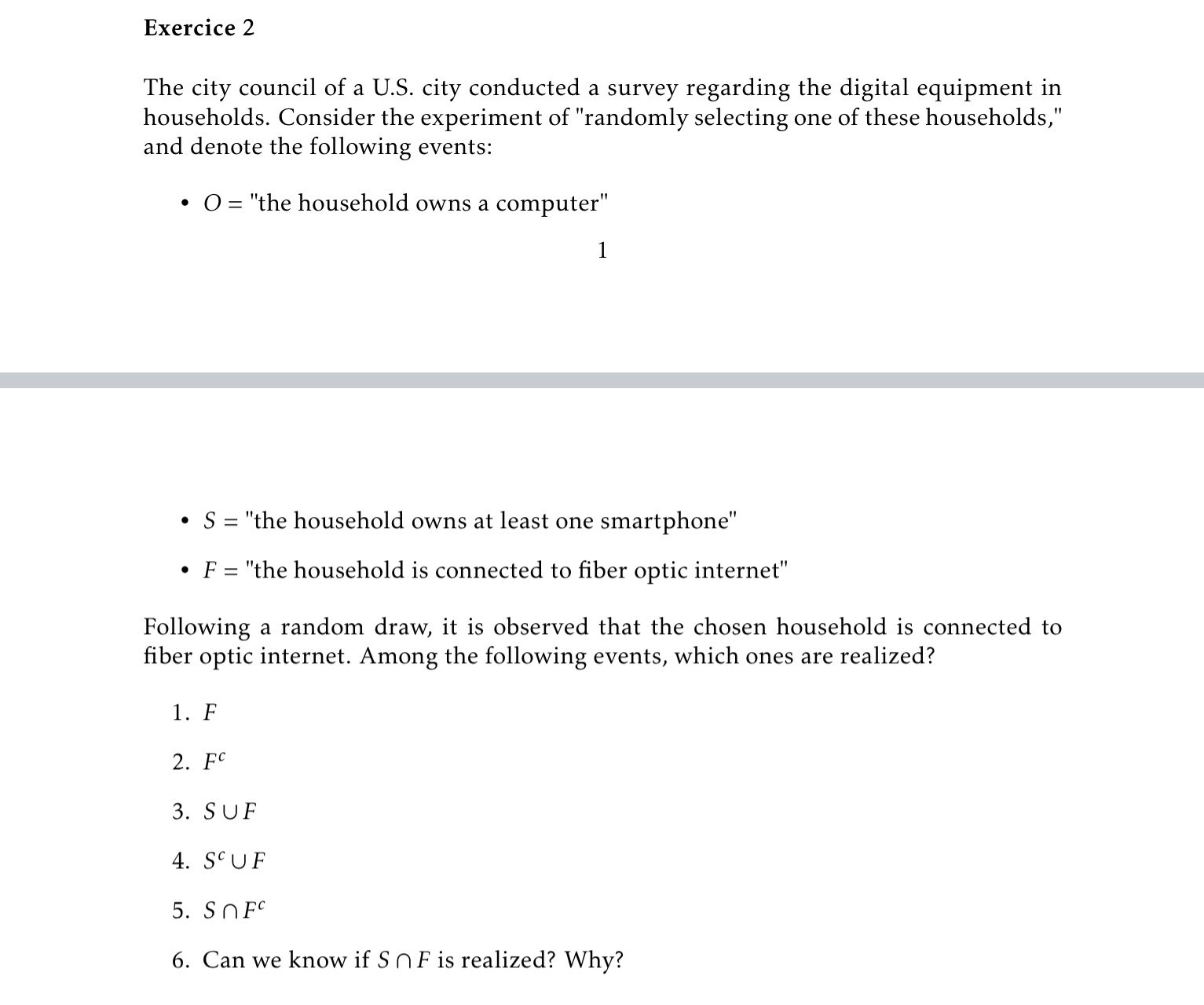 Solved Exercice 2The city council of a U.S. ﻿city conducted | Chegg.com