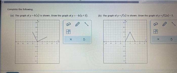 Solved Complete the following. (a) The graph of y=h(x) is | Chegg.com