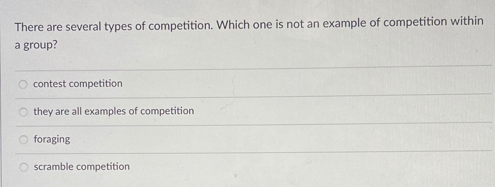 Solved There are several types of competition. Which one is | Chegg.com