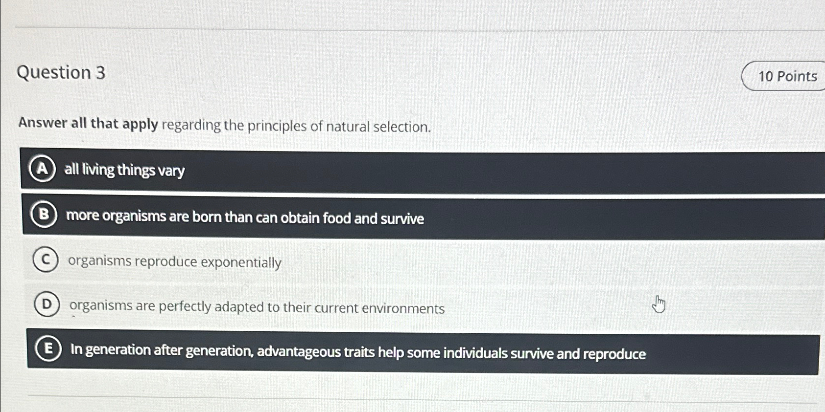 Solved Question 3Answer all that apply regarding the | Chegg.com