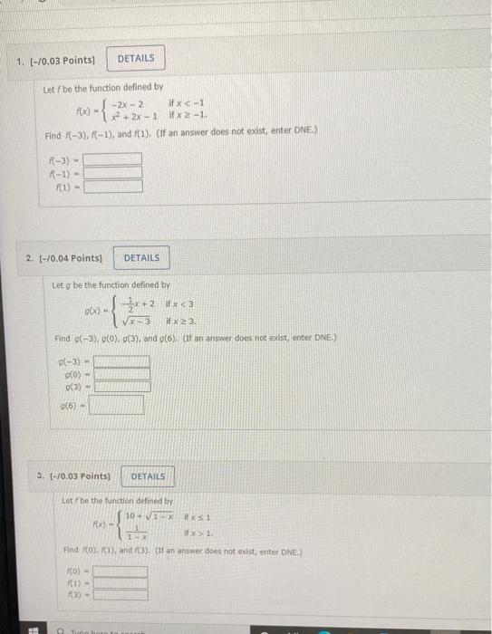 Solved Let f be the function defined by f(x)={−2x−2x2+2x−1 | Chegg.com