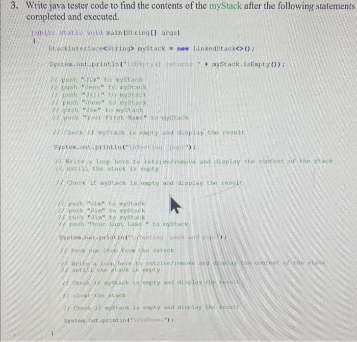 Solved sing the StackInterface created in Lab3, define a | Chegg.com