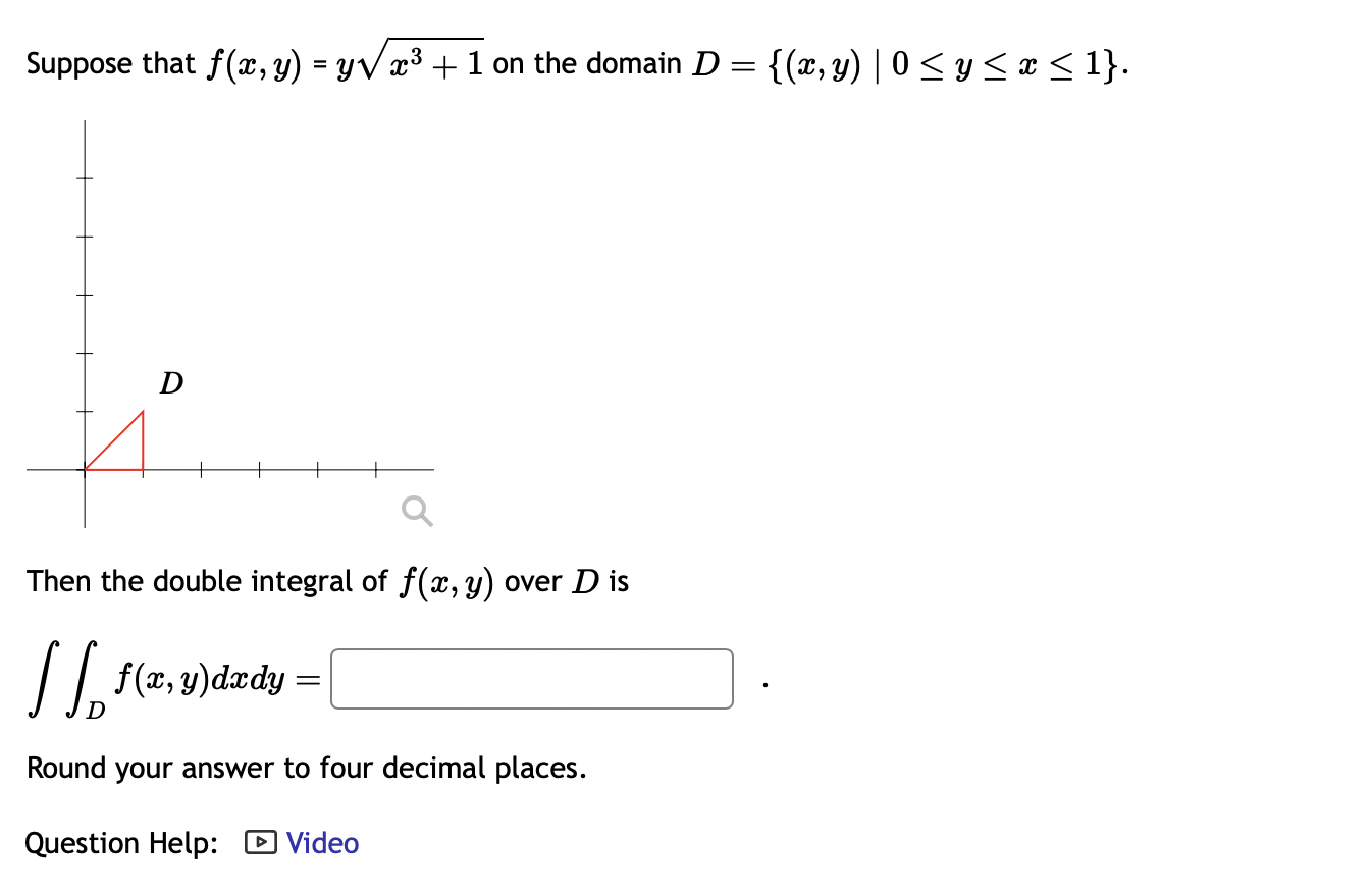Solved Suppose that f(x,y)=yx3+12 ﻿on the domain | Chegg.com