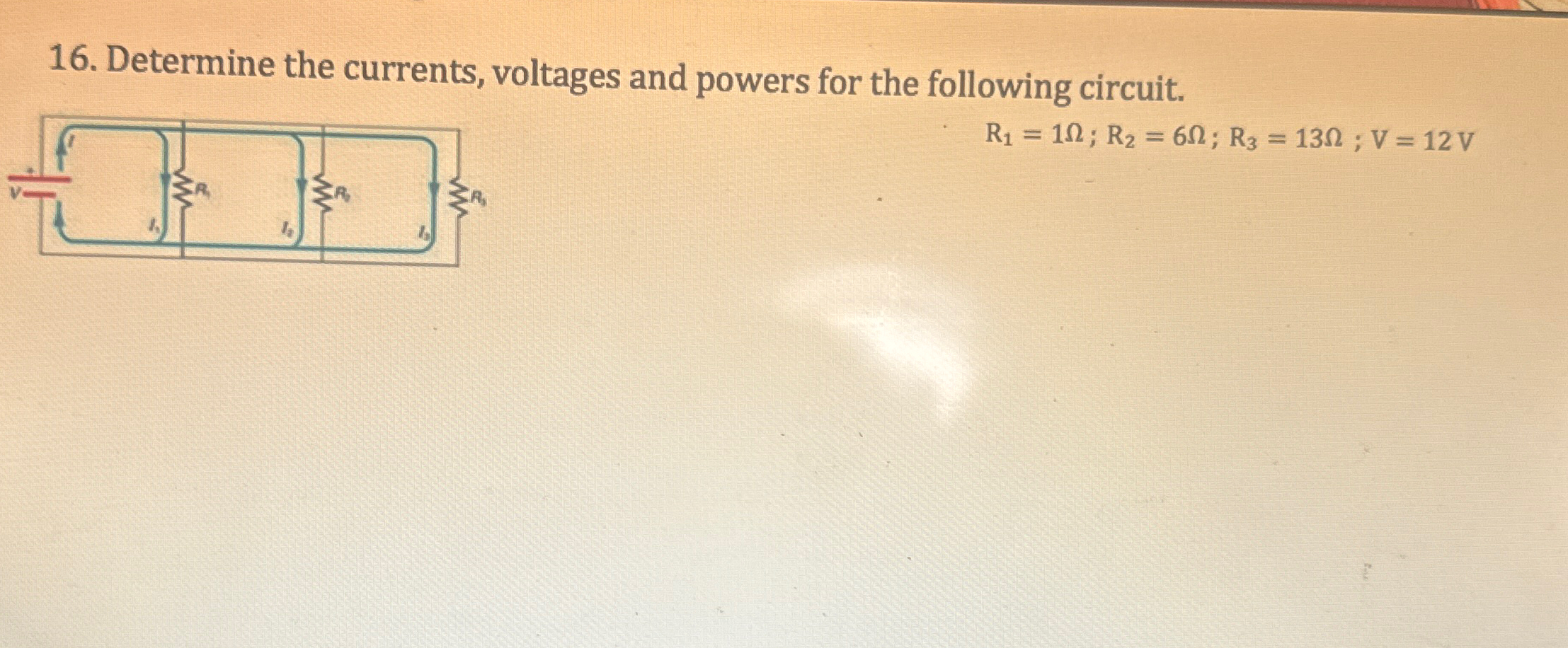 Solved Determine the currents, voltages and powers for the | Chegg.com