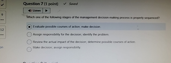 Solved Question 7 (1 ﻿point) ﻿SavedListenWhich one of the | Chegg.com