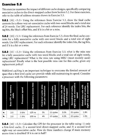 Solved This exercise examines the impact of different cache | Chegg.com
