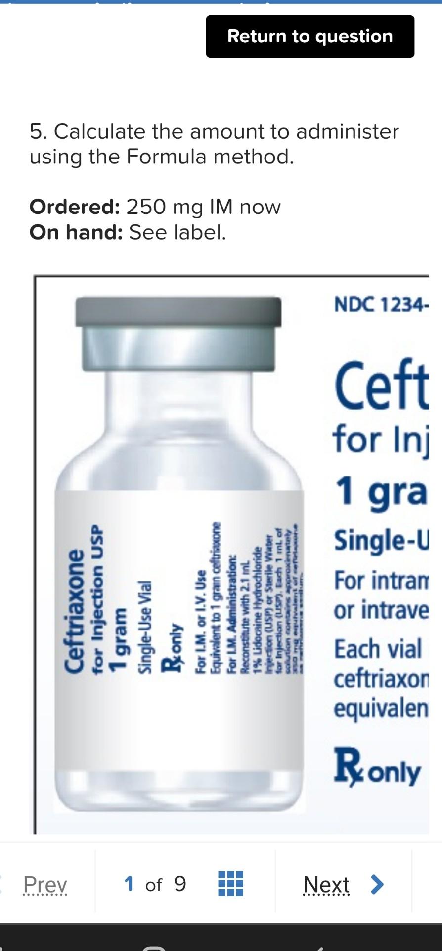 Solved 5. Calculate the amount to administer using the | Chegg.com