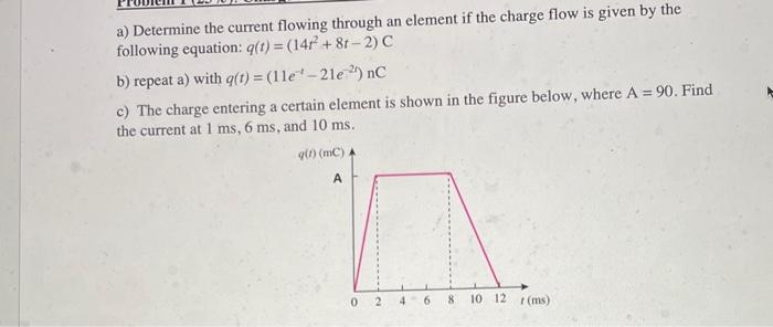 Solved a) Determine the current flowing through an element | Chegg.com