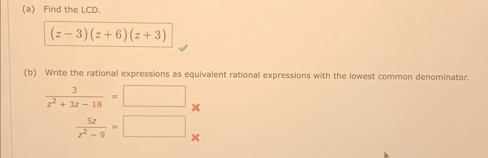 Solved (a) ﻿Find the LCD.(b) ﻿Write the rational expressions | Chegg.com