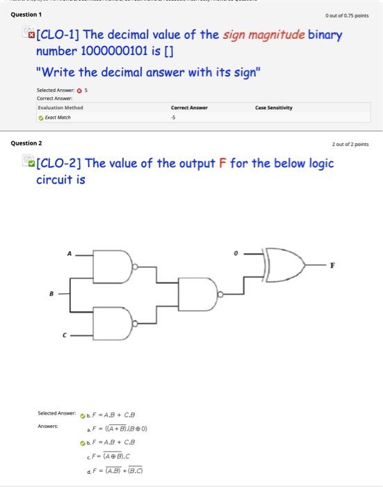 Solved ⊗[CLO−1] The decimal value of the sign magnitude | Chegg.com