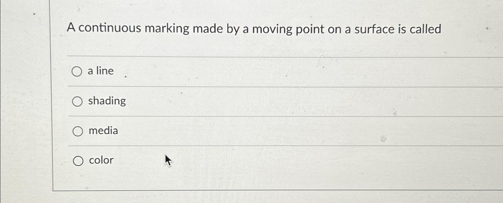 Solved A continuous marking made by a moving point on a | Chegg.com