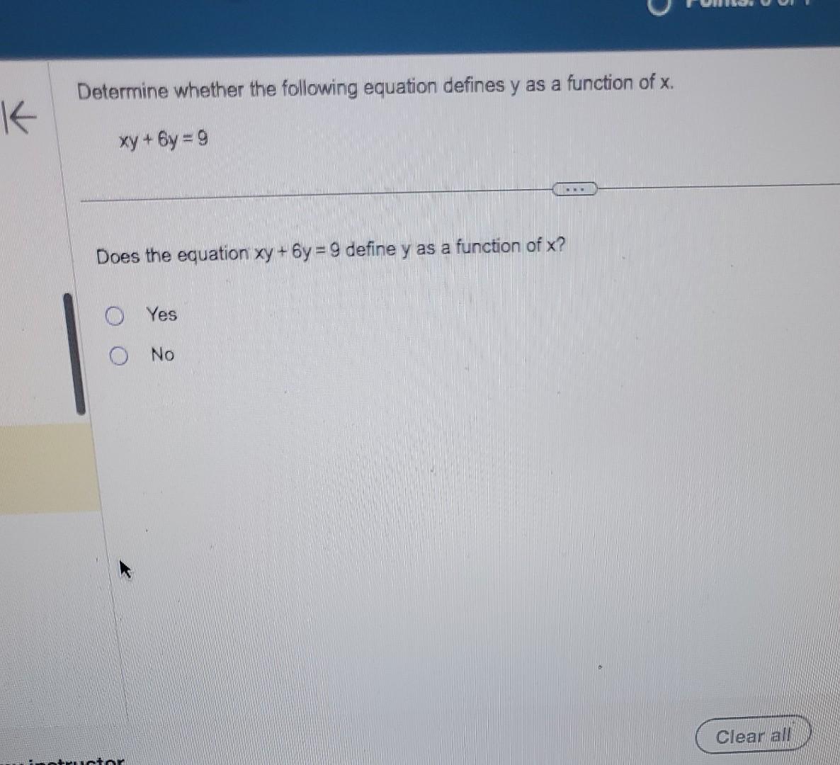 Solved Determine Whether The Following Equation Defines Y As