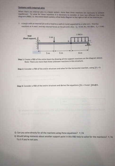 Solved Systems with Internal pins When there are internal | Chegg.com