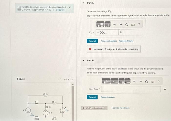 Solved The variable dc voltage source in the circuit is | Chegg.com