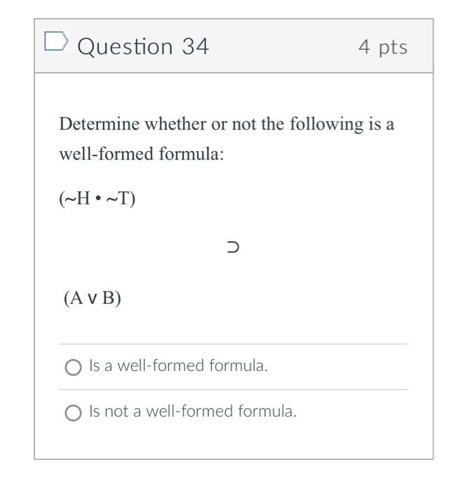 D Question 34 4 pts Determine whether or not the | Chegg.com