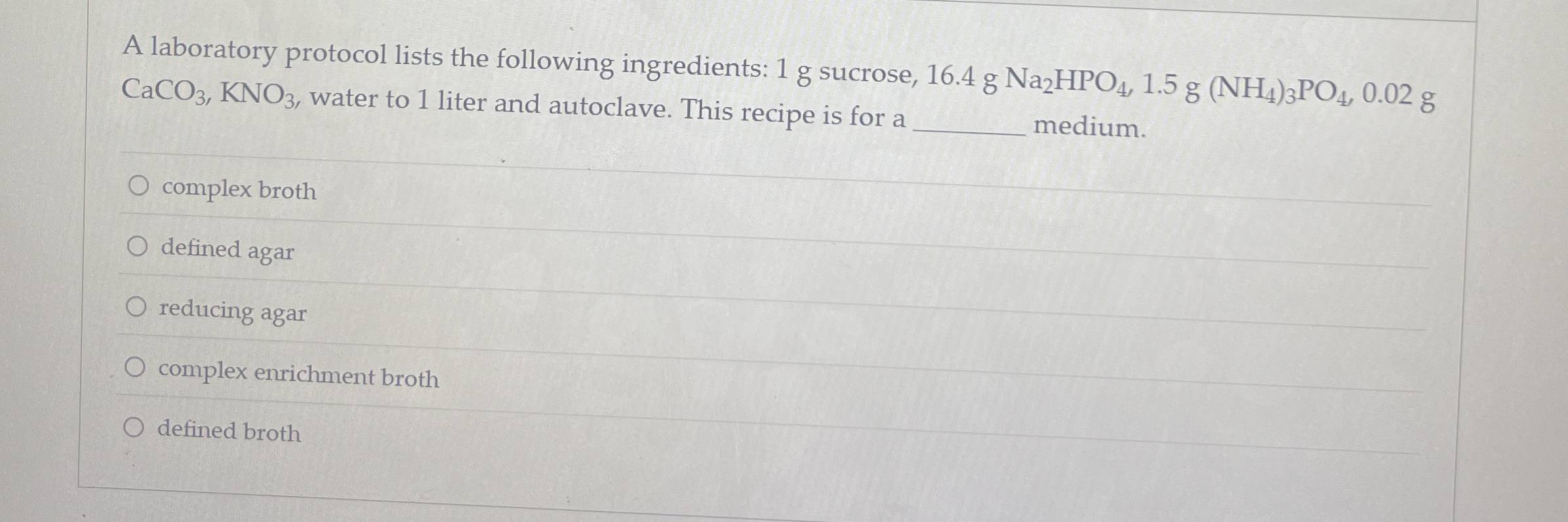 Solved A laboratory protocol lists the following | Chegg.com