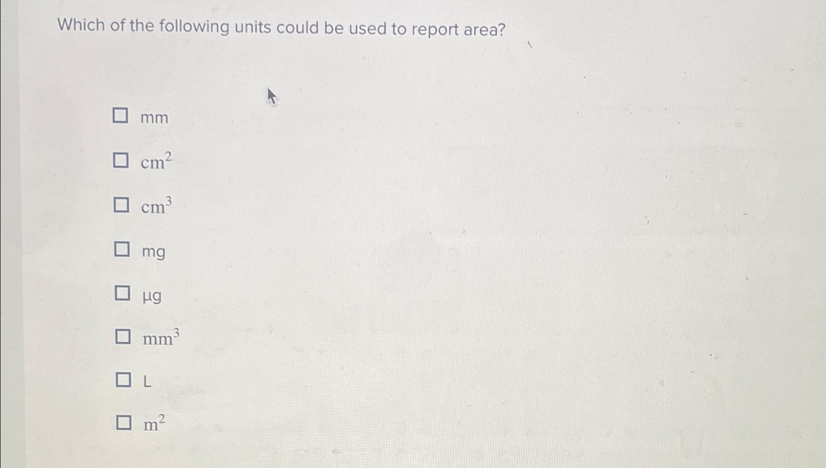 Solved Which of the following units could be used to report | Chegg.com