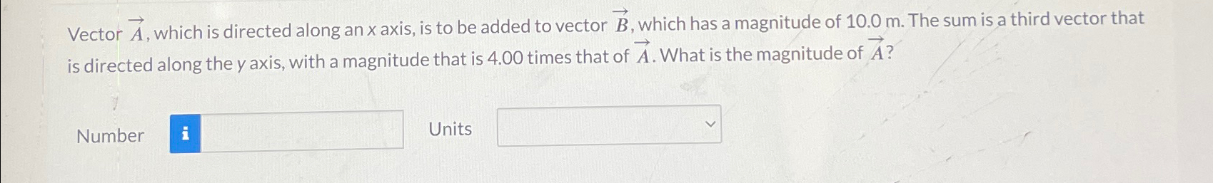 Solved Vector vec(A), ﻿which is directed along an x ﻿axis, | Chegg.com