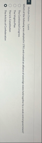 Solved Multiple Choice 1 ﻿pointWhich of the following was | Chegg.com