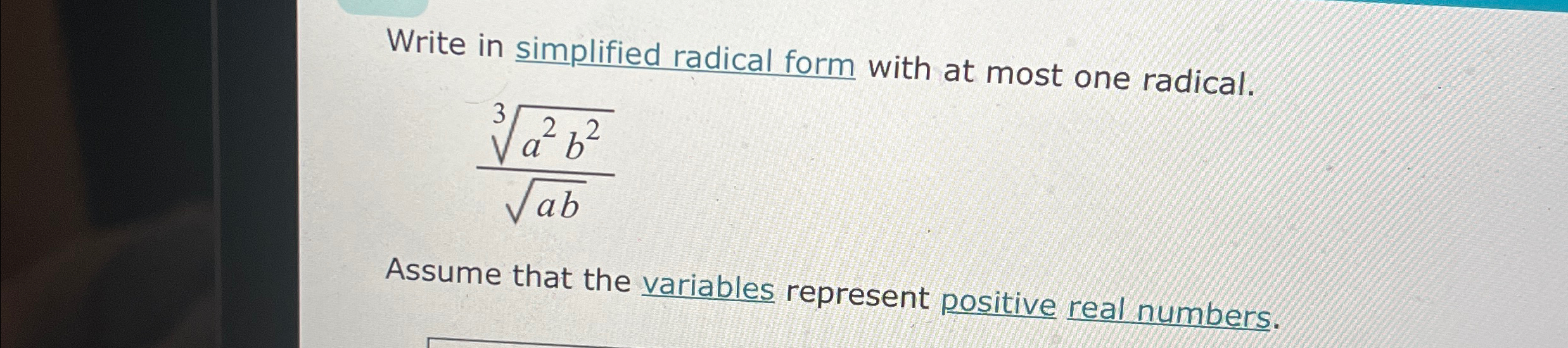 Solved Write in simplified radical form with at most one | Chegg.com