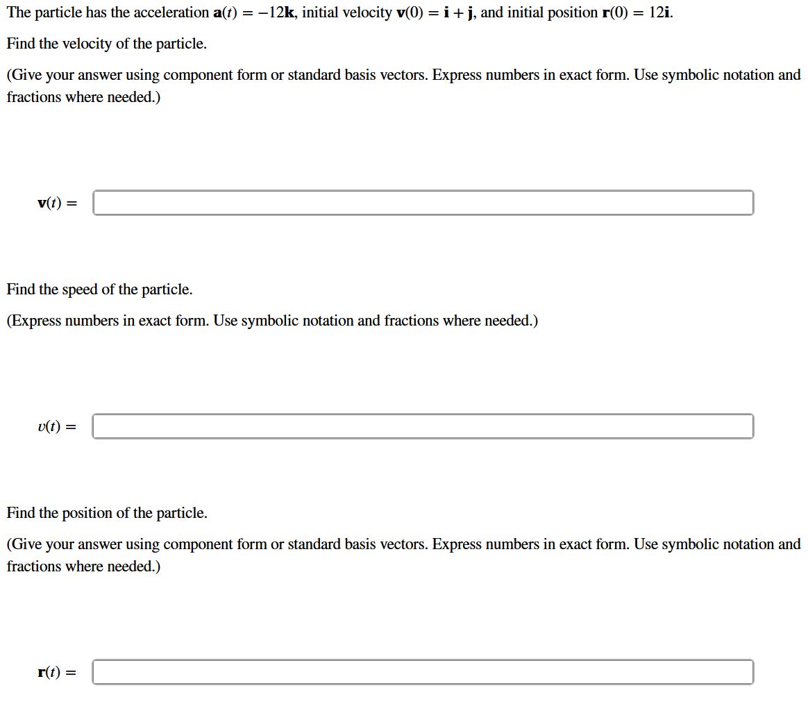 Solved The particle has the acceleration | Chegg.com