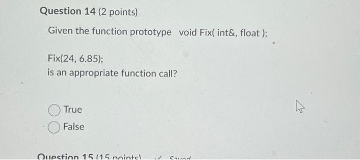 Solved Given The Function Prototype Void Fix Intand Float 8894
