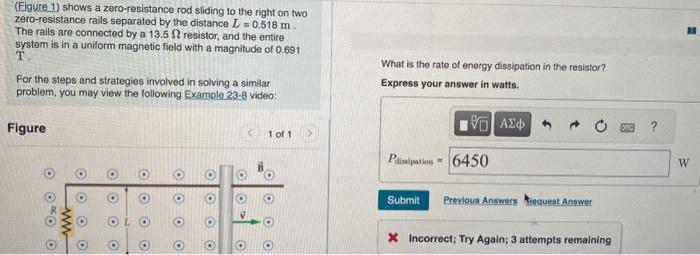 (Figure 1) shows a zero-resistance rod sliding to the | Chegg.com