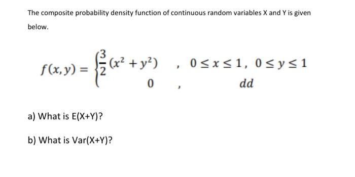 Solved The composite probability density function of | Chegg.com