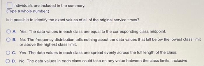Solved Refer to the table summarizing service times | Chegg.com