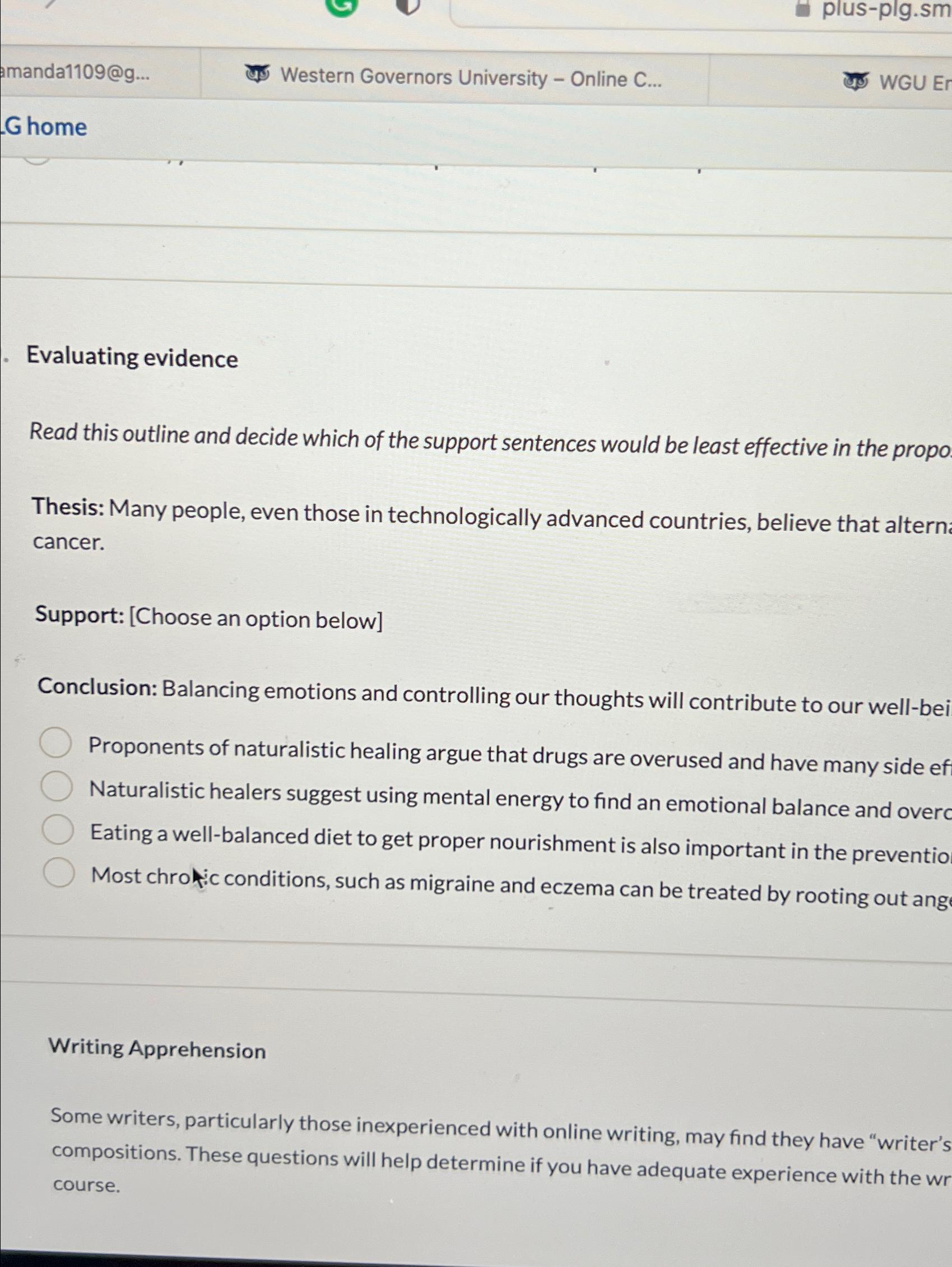 Solved Evaluating evidenceRead this outline and decide which | Chegg.com