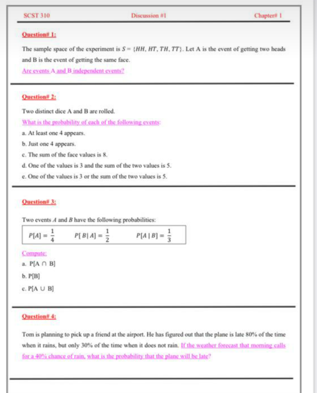 Solved SCST 310 Discussion #1 Chapterit1 Question 1: The | Chegg.com
