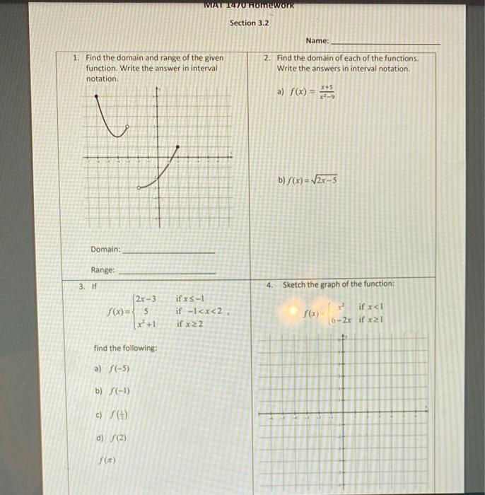 Solved Wiat 1470 Homework Section 3 2 Name 1 Find The