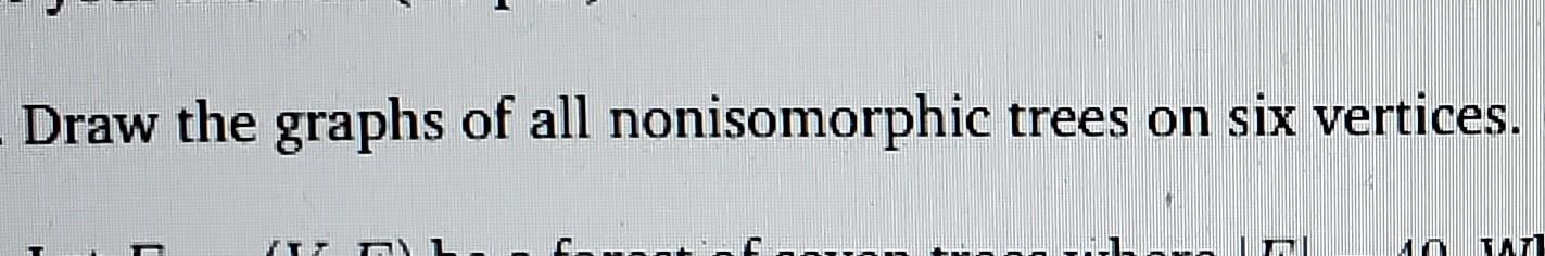 Solved Draw the graphs of all nonisomorphic trees on six | Chegg.com