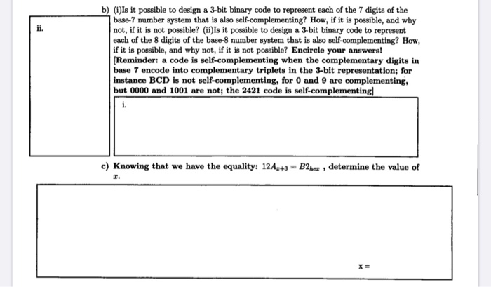 Solved B Iis It Possible To Design A 3 Bit Binary Code To