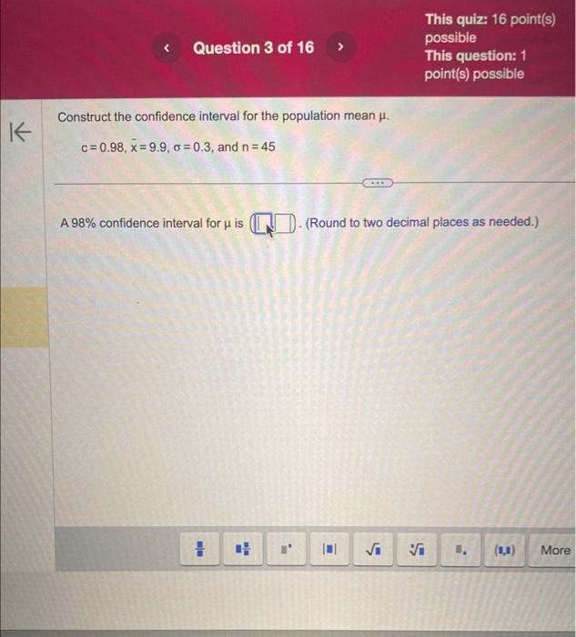 Solved This quiz: 16 point(s) possible This question: 1 | Chegg.com