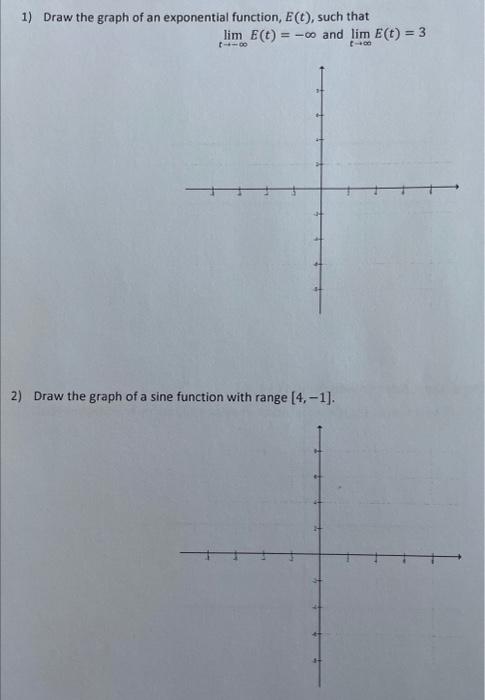 Solved 1) Draw the graph of an exponential function, E(t), | Chegg.com