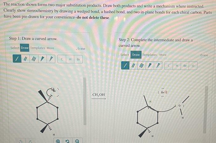 Solved The reaction shown forms two major substitution | Chegg.com