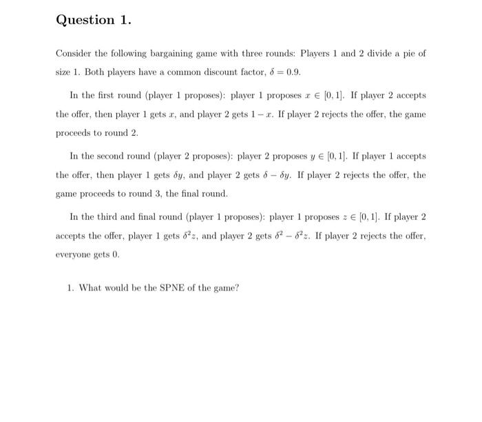 Solved Consider the following bargaining game with three | Chegg.com