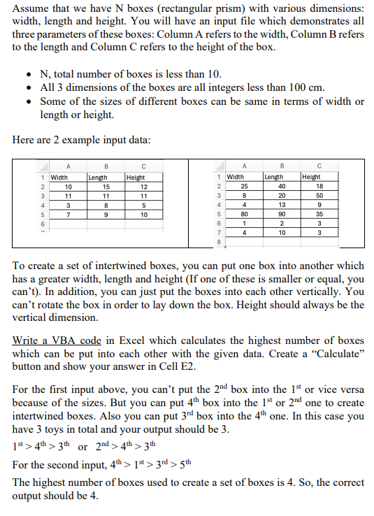 Solved Assume that we have N ﻿boxes (rectangular prism) | Chegg.com
