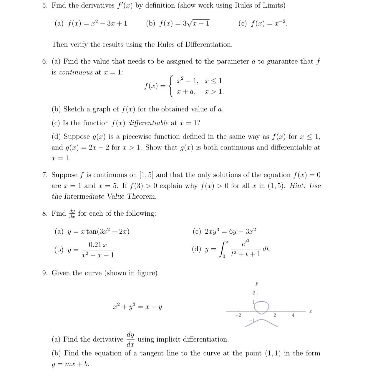Solved Find the derivatives f'(x) ﻿by definition (show work | Chegg.com