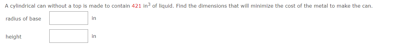 Solved A cylindrical can without a top is made to contain | Chegg.com