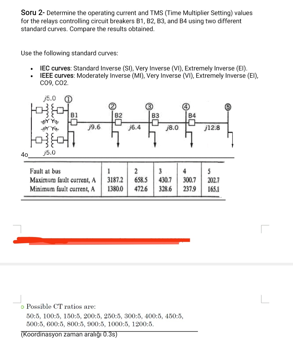 Solved Soru 2- ﻿Determine the operating current and TMS | Chegg.com