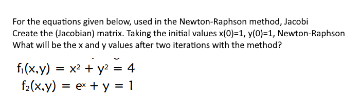 Solved For the equations given below, used in the | Chegg.com