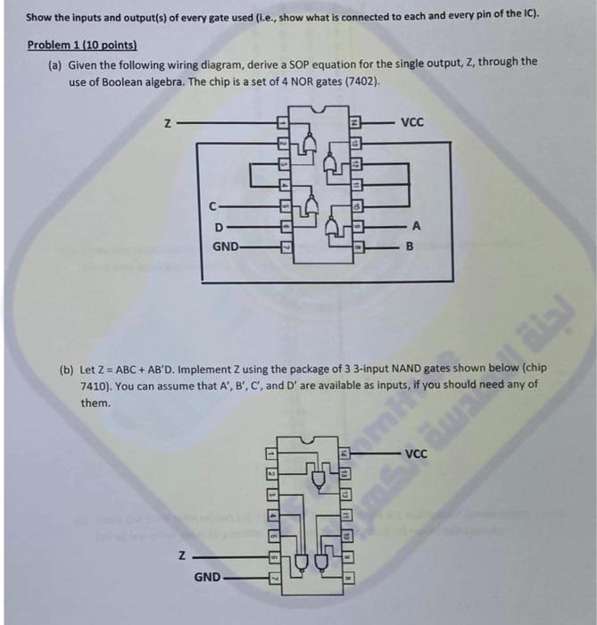 Solved Show the inputs and output(s) of every gate used | Chegg.com