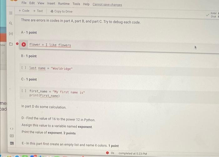 Solved There are errors in codes in part A, part B, and part | Chegg.com