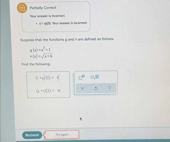 Solved Partially Correct Your answer is incorrect. . (g)(3): | Chegg.com