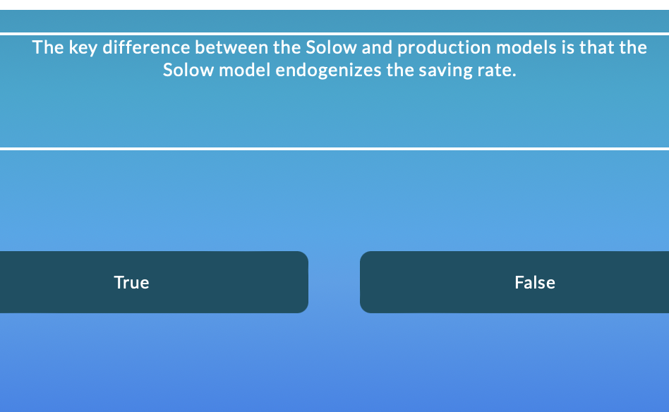 Solved The key difference between the Solow and production | Chegg.com