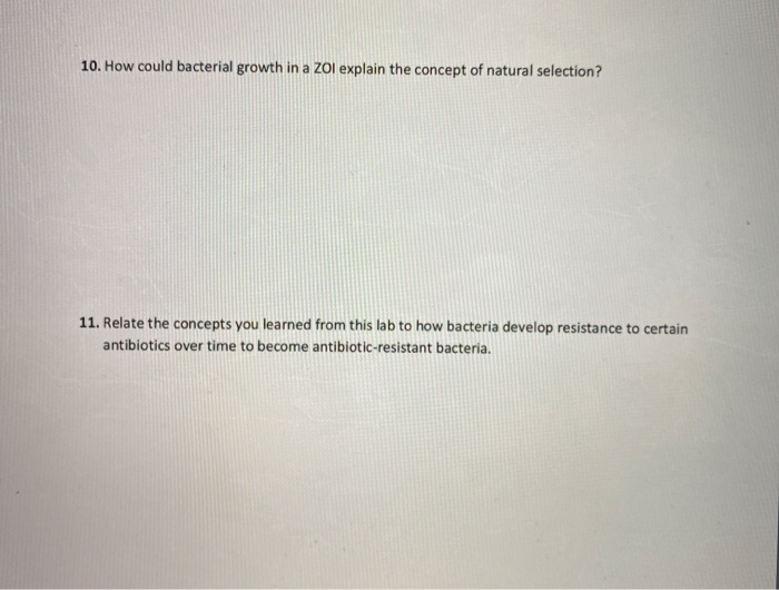 POST-LAB QUESTIONS - Natural Selection - Lab #10 Part | Chegg.com