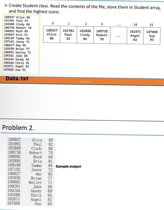 Solved Create Student class. Read the contents of the file, | Chegg.com Solved Create Student class. Read the contents of the file, | Chegg.com